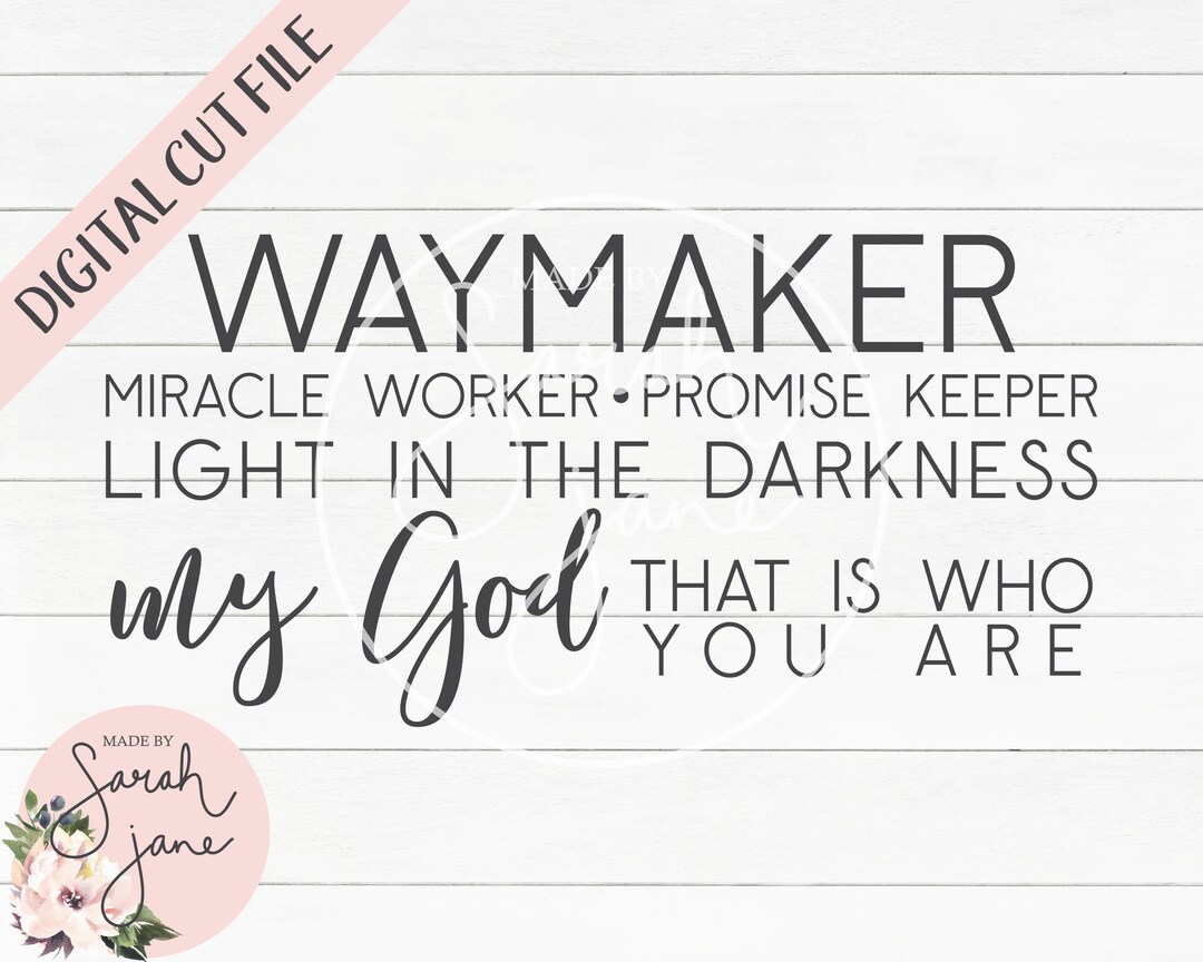 Waymaker SVG Digital File Bundle svg Dxf Eps Png Jpg - Etsy