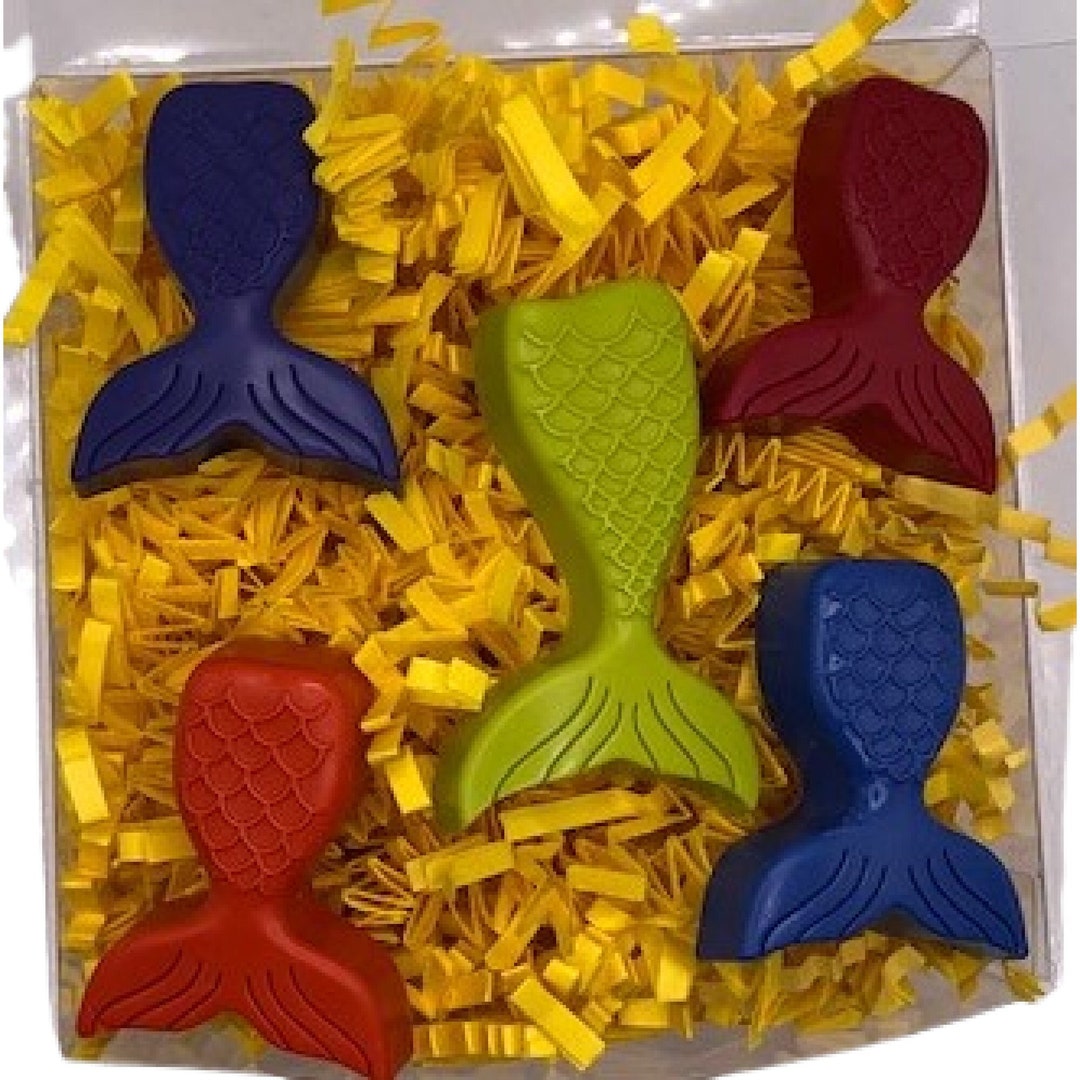 Mermaid Crayons (5 Count) Assorted Colors - Sized for Little Hands ...