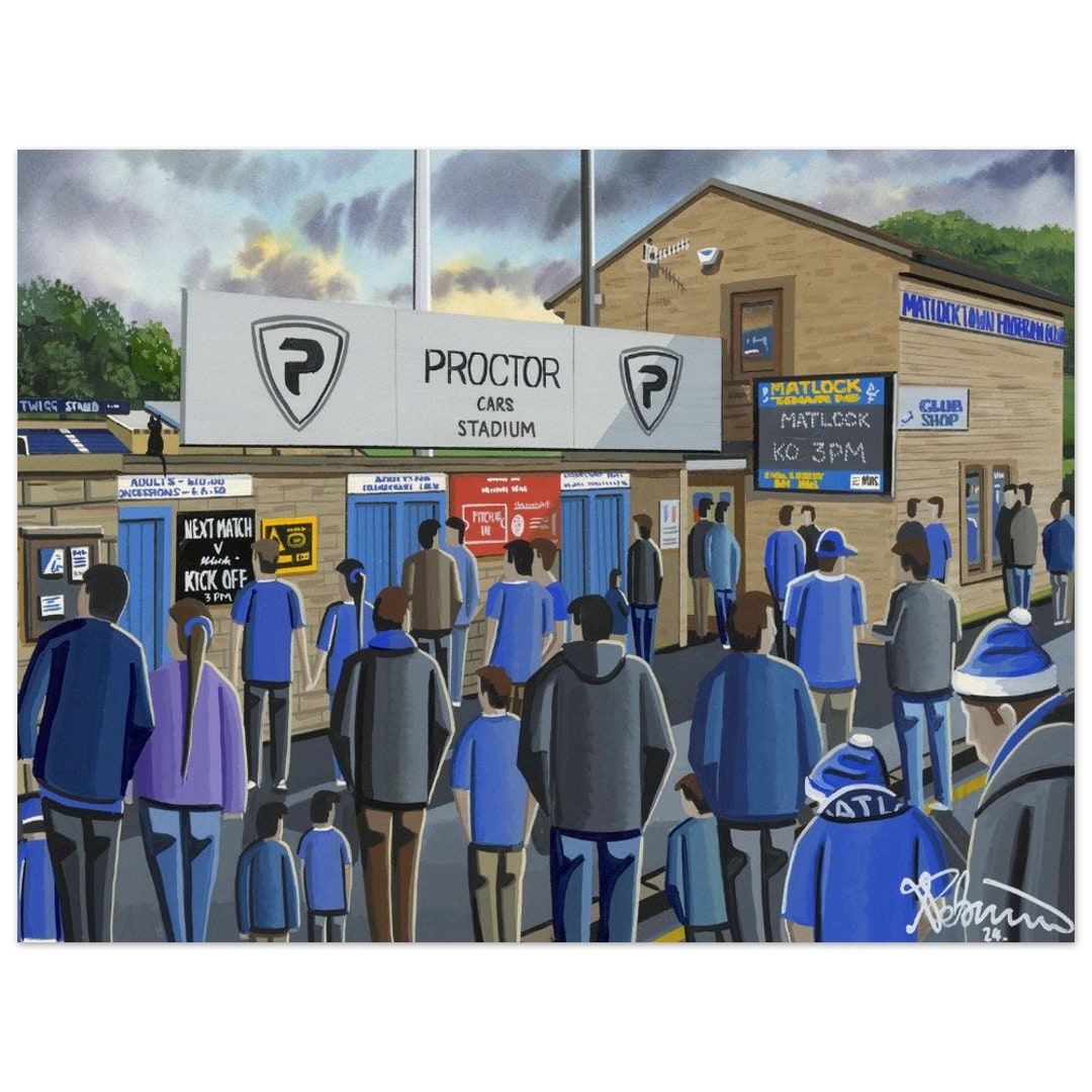 Matlock Town FC Stadium Art Print: Football Club Memorabilia - Etsy
