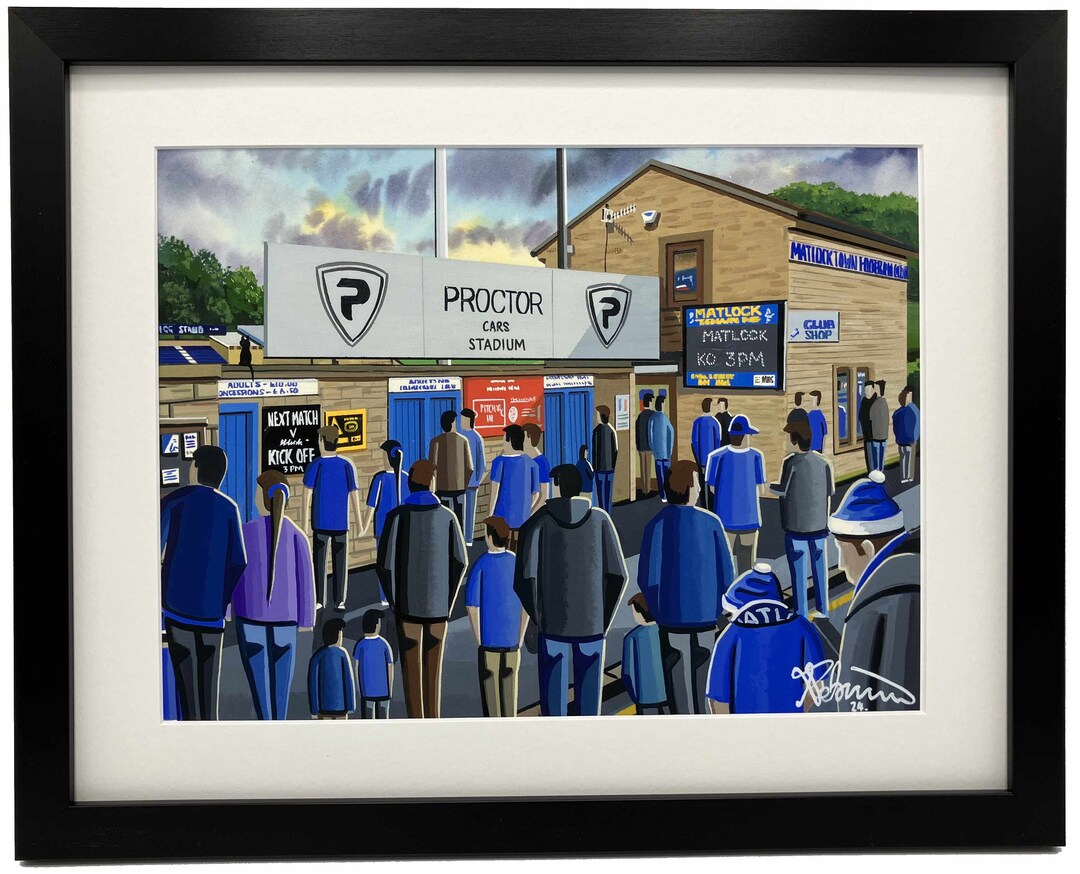 Matlock. Framed Town Football Club FC Print, Causeway Lane Stadium Art ...