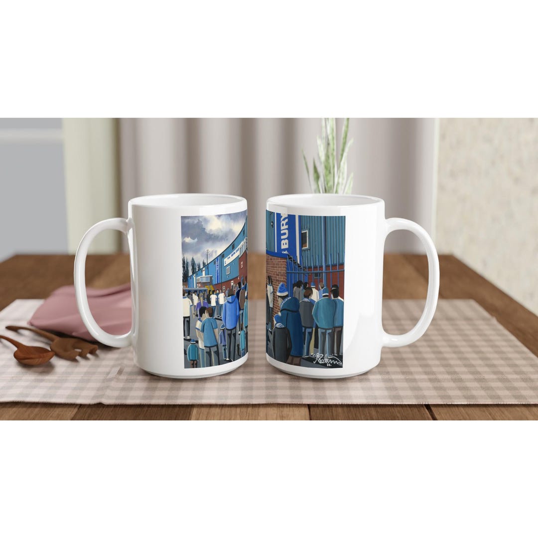 Bury, Gigg Lane Stadium White 15oz Ceramic Football Mug. Football Club ...