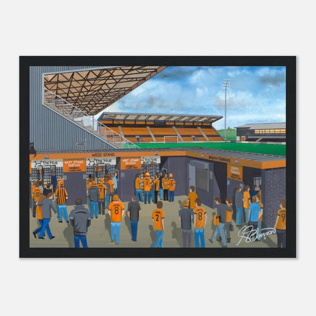 Barnet, the Hive Stadium Premium Matte Paper Wooden Framed A4 Football ...