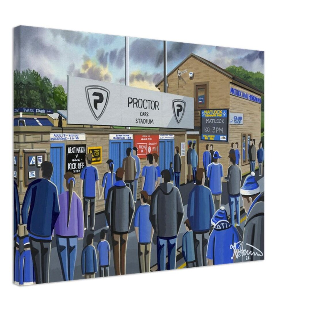 Matlock, Causeway Lane Stadium Canvas Print. Wall Art Football Club FC ...