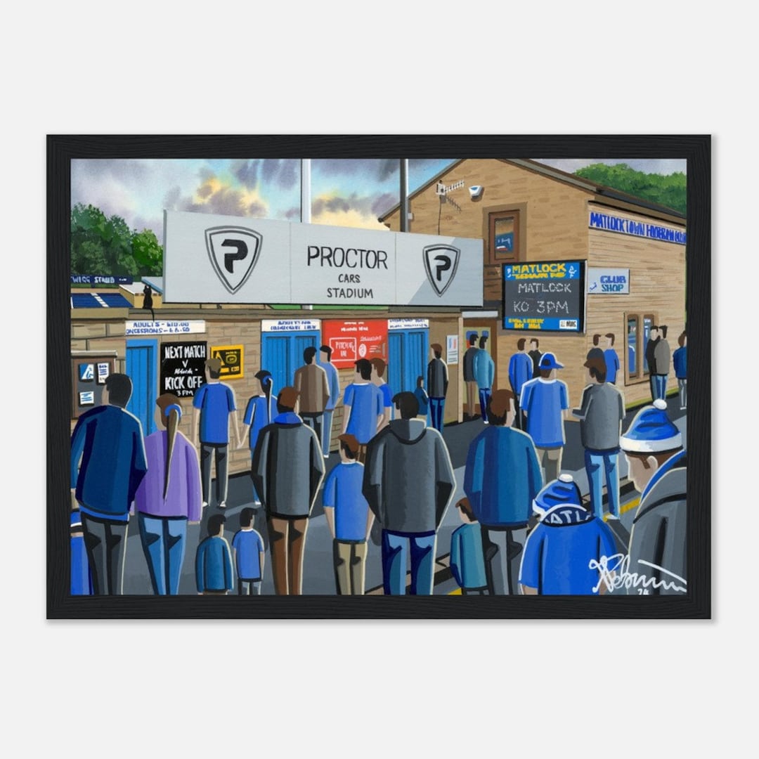 Matlock Town, Causeway Lane Stadium. Premium Matte Paper Wooden Framed ...
