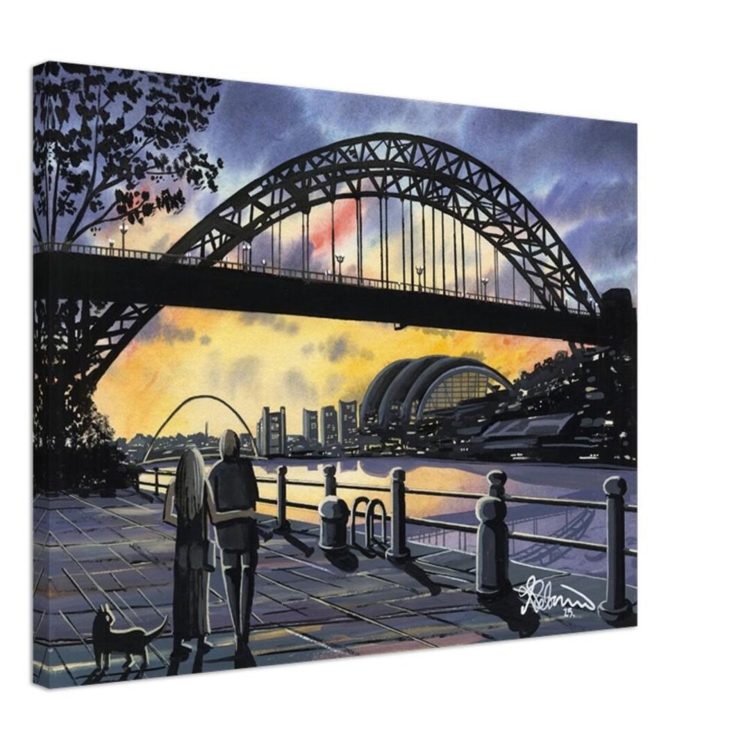 Newcastle, Tyne Bridge, River Tyne. Cityscape Landmark Wall Art. Canvas ...
