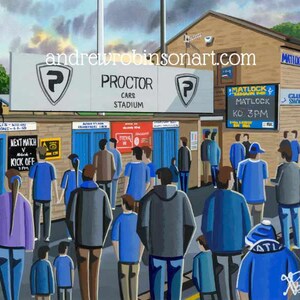 Matlock, Causeway Lane Stadium. Framed, High Quality Football Stadium ...