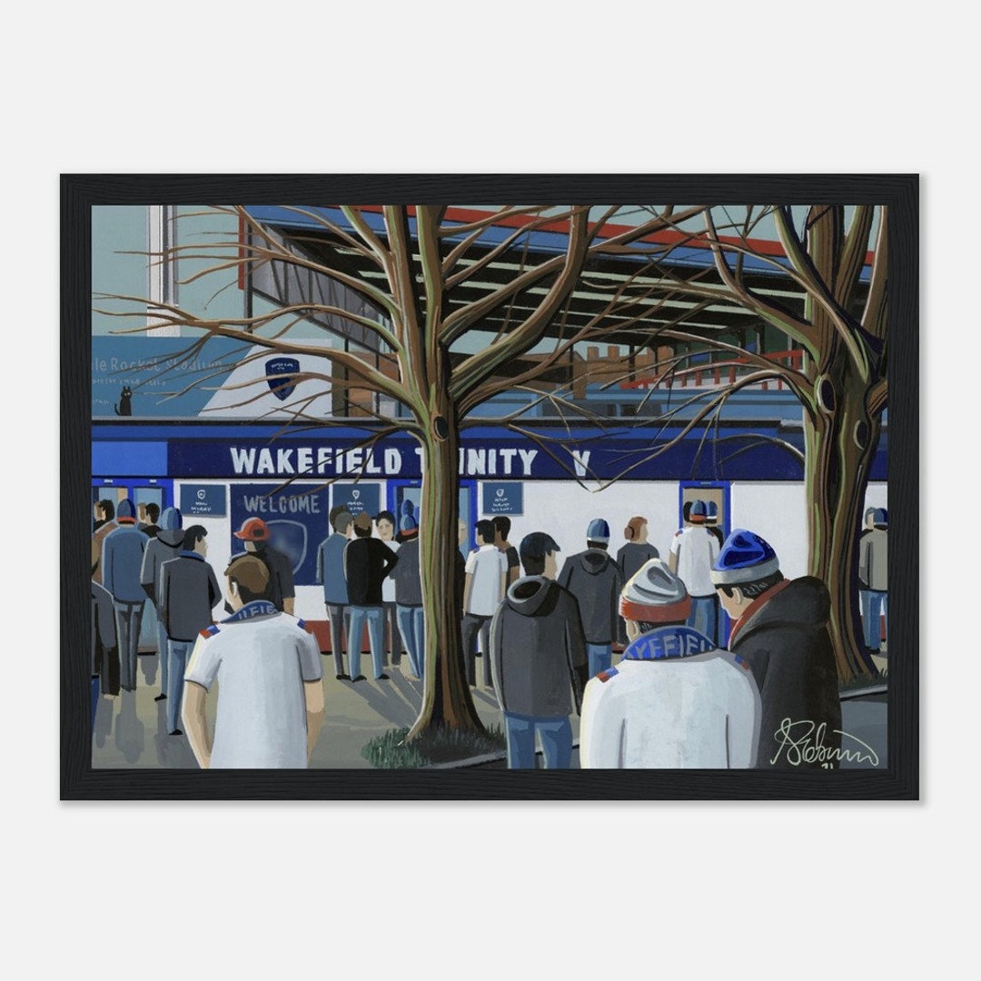 Wakefield Rugby League, Premium Matte Paper Wooden Framed A4 Rugby Club ...