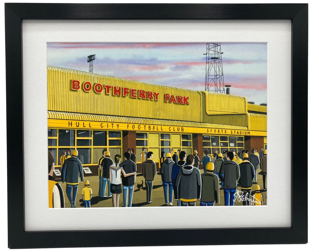 Hull, Retro Boothferry Park Stadium, Wall Art Framed Print, Football ...