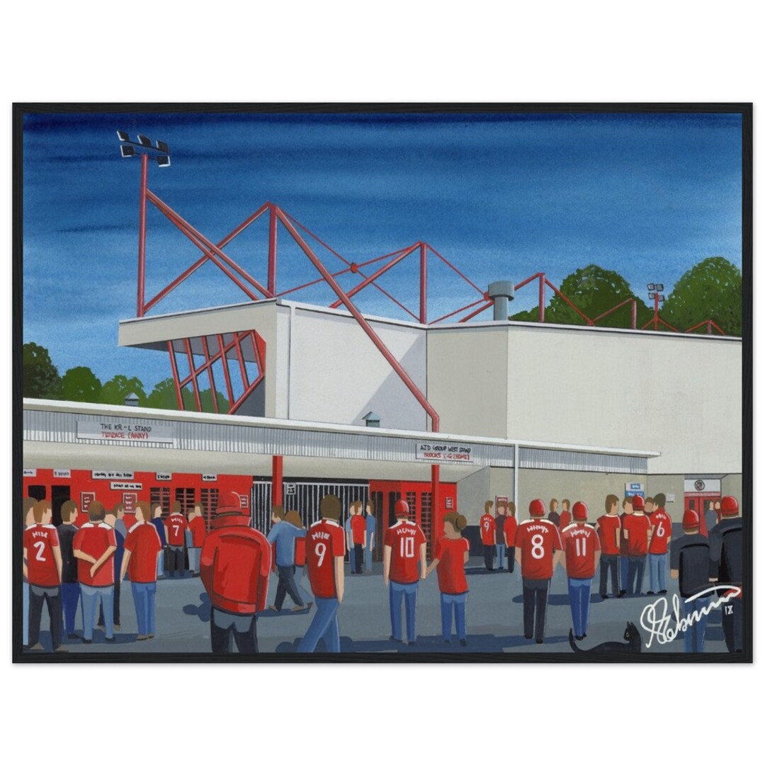 Crawley, Broadfield Stadium. Standard Wooden Framed Poster. Wall Art ...