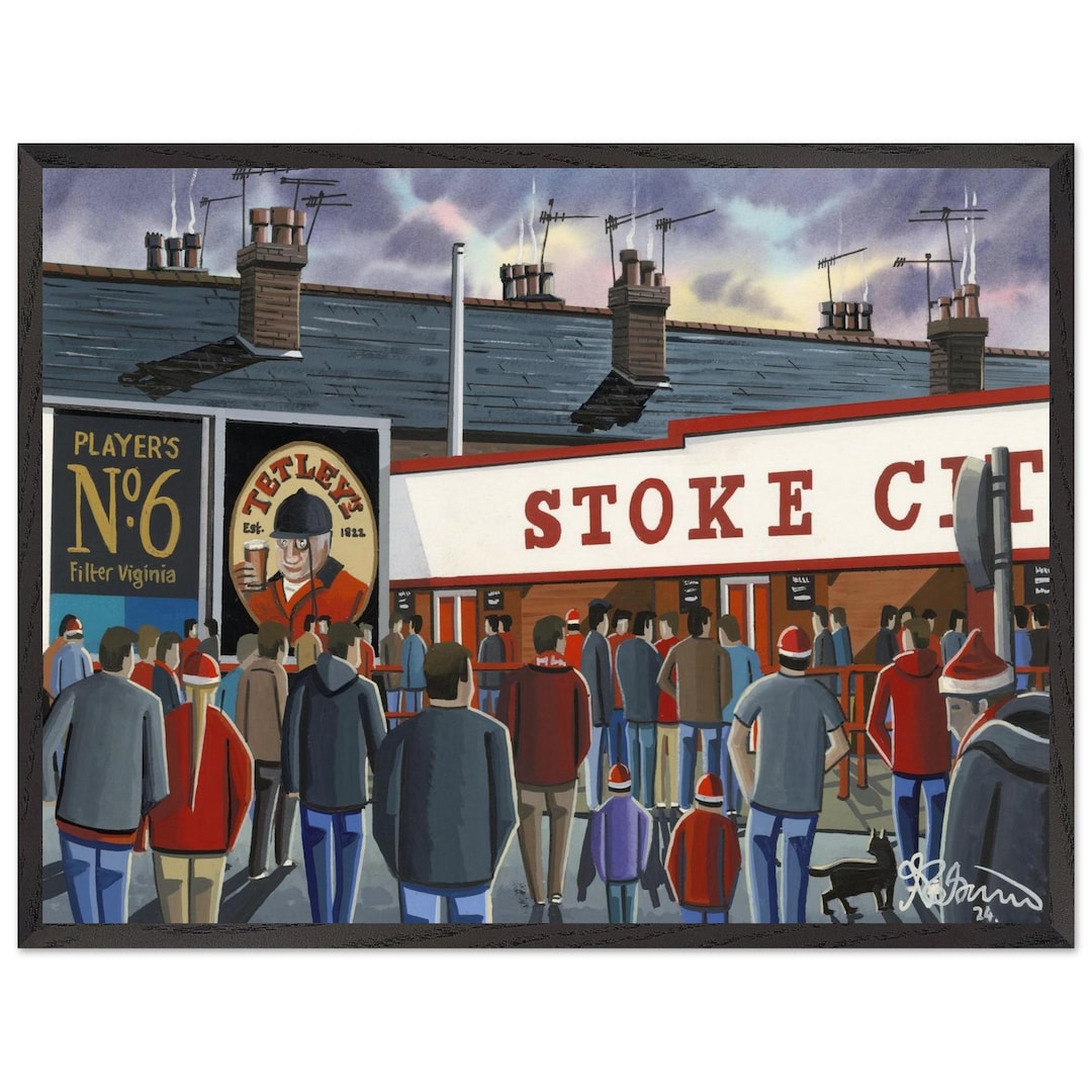 Stoke C Retro Victoria Ground Stadium. Retro Premium Wooden Framed ...