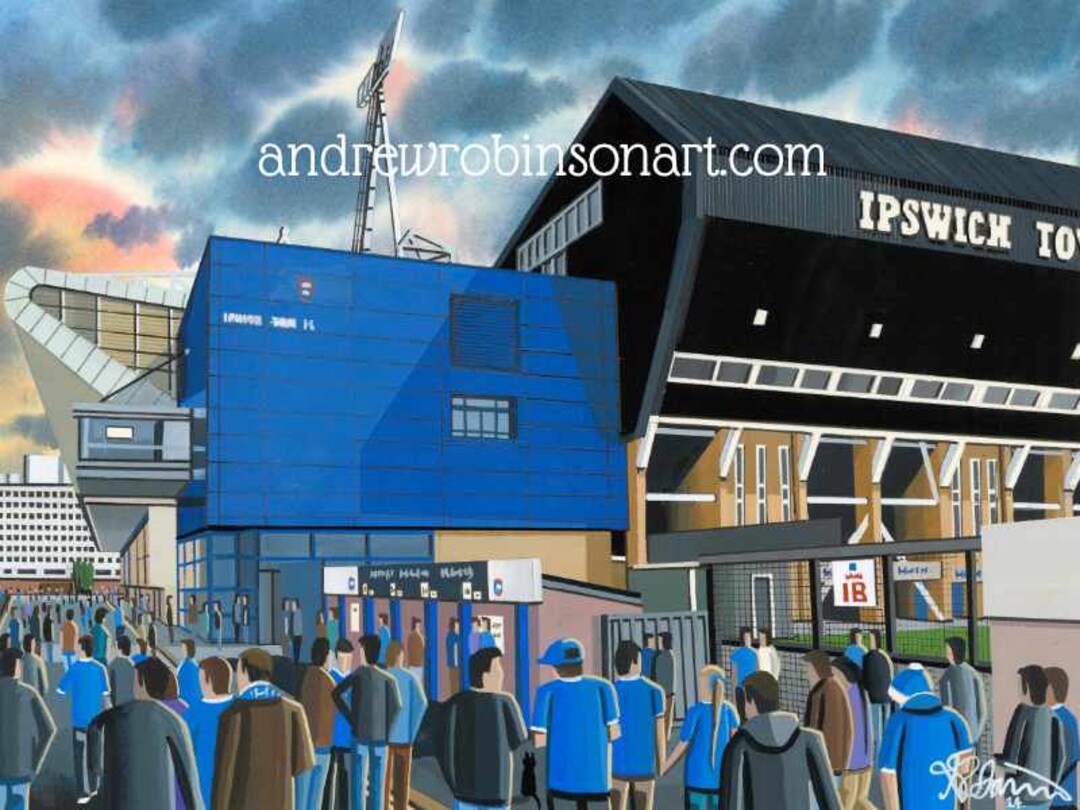 Ipswich, Portman Rd Stadium, Standard Poster, Wall Art Football Club FC ...