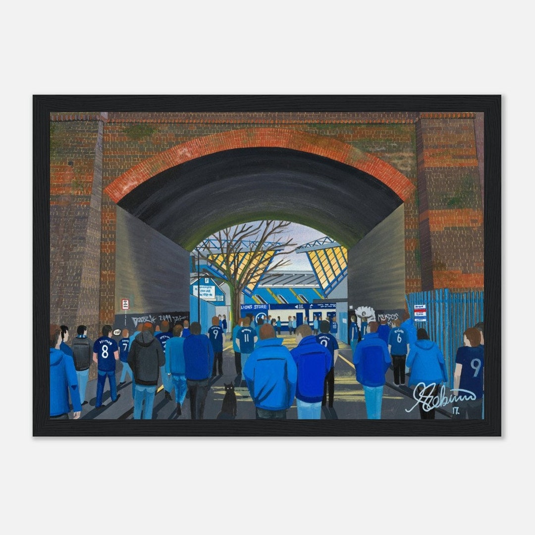 Millwall, the Den Stadium. Premium Matte Paper Wooden Framed A4 ...