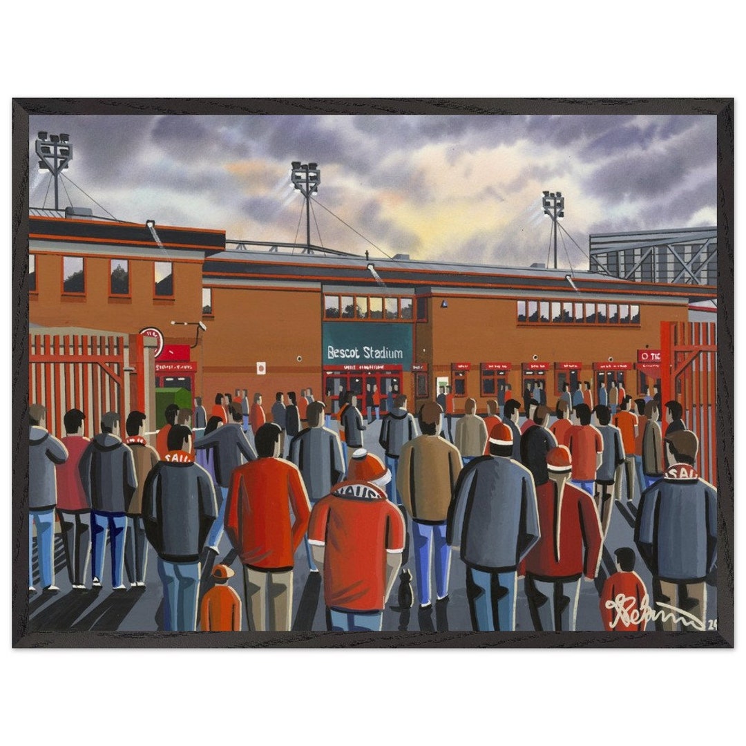 Walsall, Bescot Football Stadium. Superior Wooden Framed Poster. Wall ...