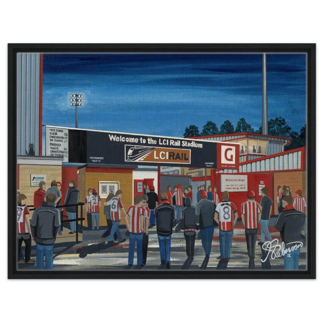 Cheltenham, Whaddon Rd Football Stadium. Framed Canvas Football Art ...