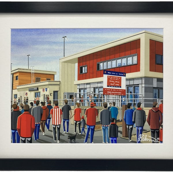 Matlock, Causeway Lane Stadium. Framed, High Quality Football Stadium ...