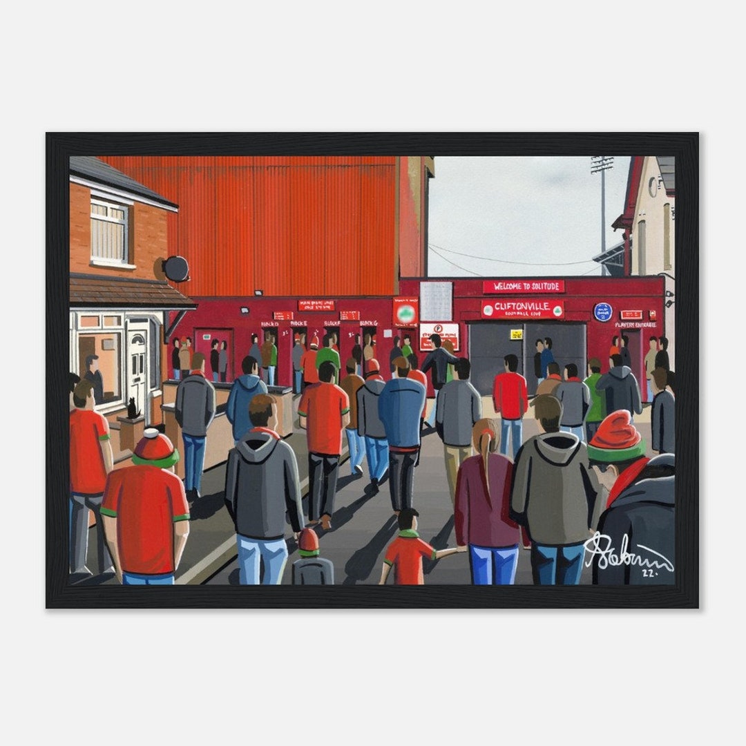 Cliftonville, Solitude Stadium, Premium Matte Paper Wooden Framed A4 ...
