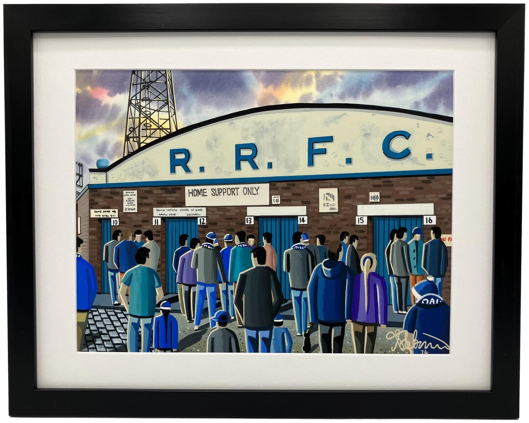 Raith R's, Retro Starks Pk Stadium, Wall Art Framed Print, Football ...