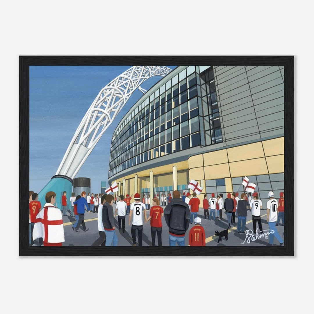 Wembley, New Stadium. Premium Matte Paper Wooden Framed A4 Football Art ...