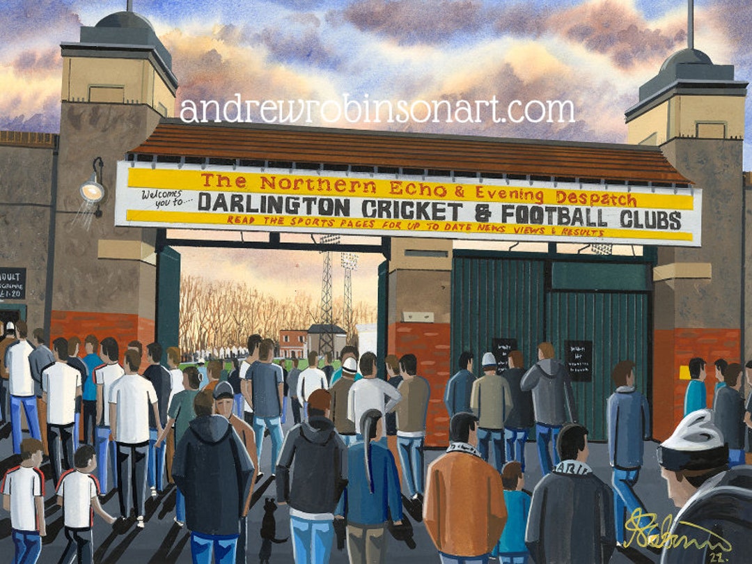 Darlington, Retro Feethams Stadium, Standard Poster, Wall Art Football ...