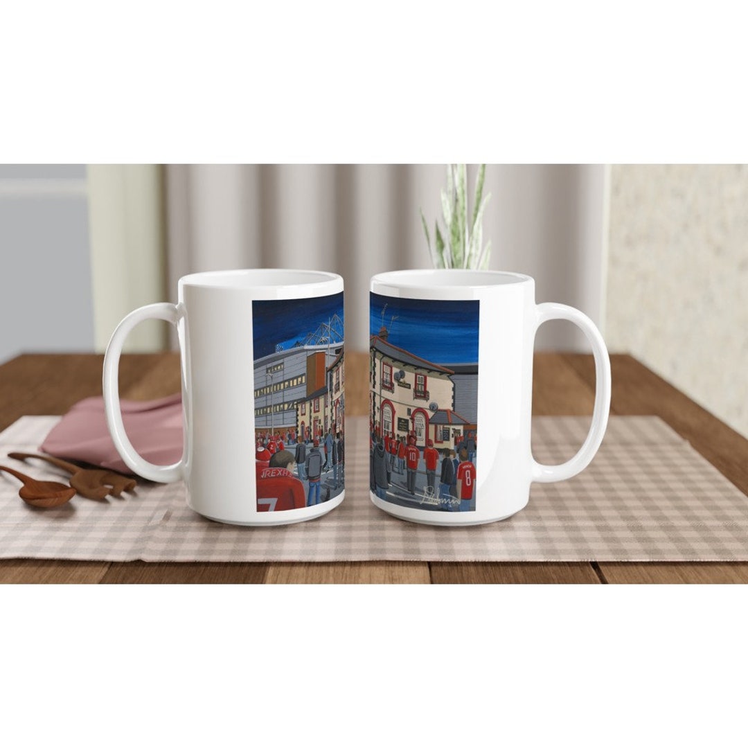 Wrexham, Racecourse Ground Stadium White 15oz Ceramic Football Mug ...