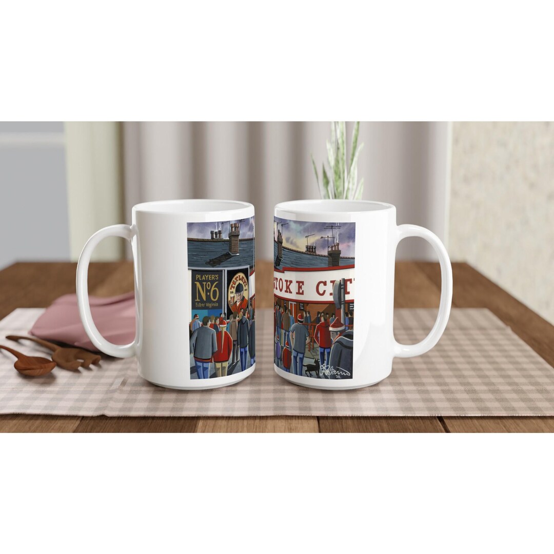 Stoke C, Retro Victoria Ground Stadium White 15oz Ceramic Football Mug ...