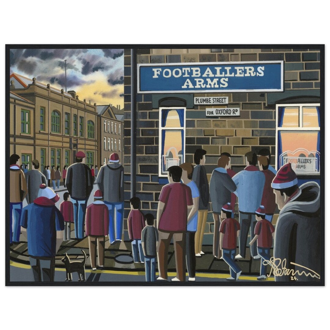 Burnley, Retro Footballers Arms Stadium Quality Football Matte Paper ...