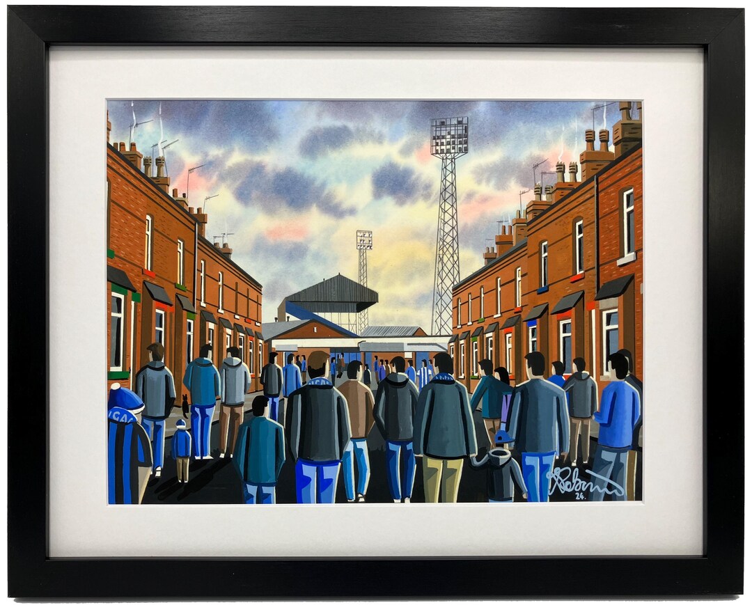 Wigan. Framed Athletic Football Club FC Print, Retro Springfield Park ...