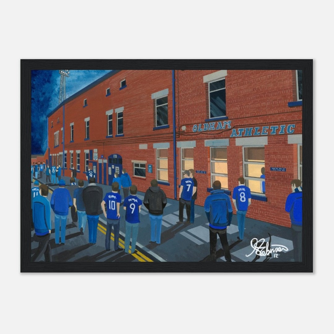 Oldham, Boundary Park Stadium. Premium Matte Paper Wooden Framed A4 ...