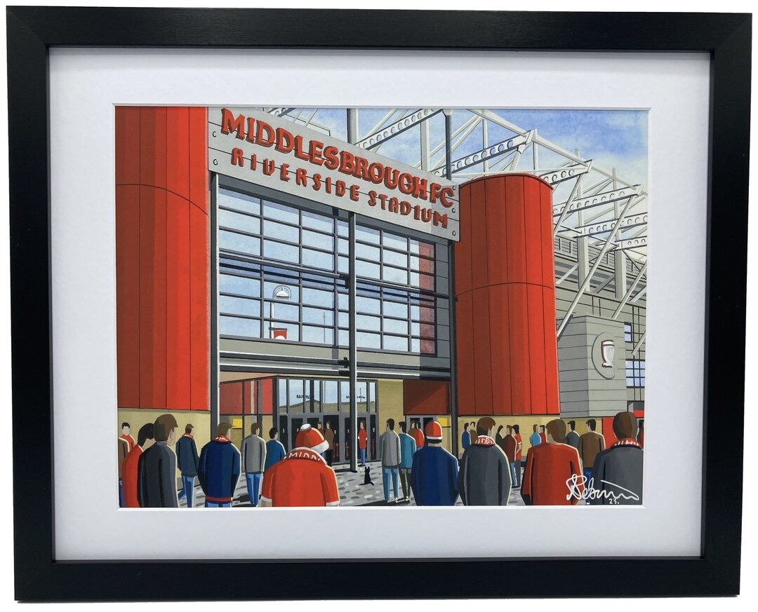 Middlesbrough F.C, Riverside Stadium. Framed, High Quality Football ...