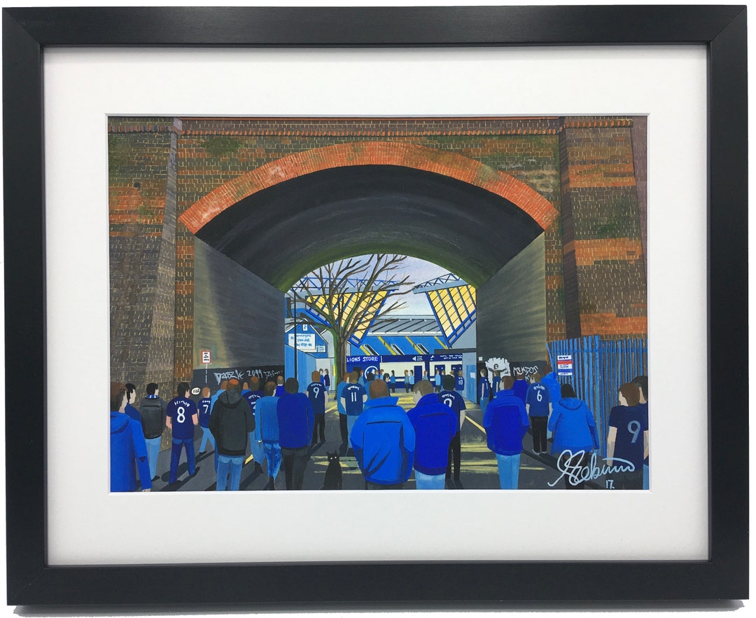 Millwall. Framed Football Club FC Print, the Den Stadium Art, Supporter ...
