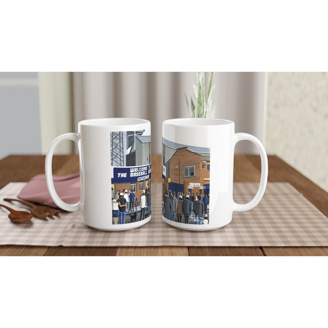 Derby, Retro Baseball Ground Stadium White 15oz Ceramic Football Mug ...