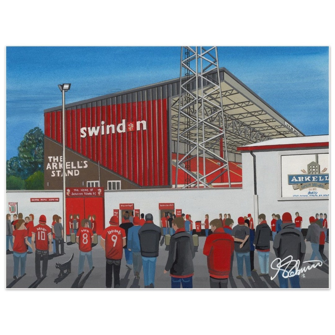 Swindon. County Ground Stadium Superior Poster: Football Club ...