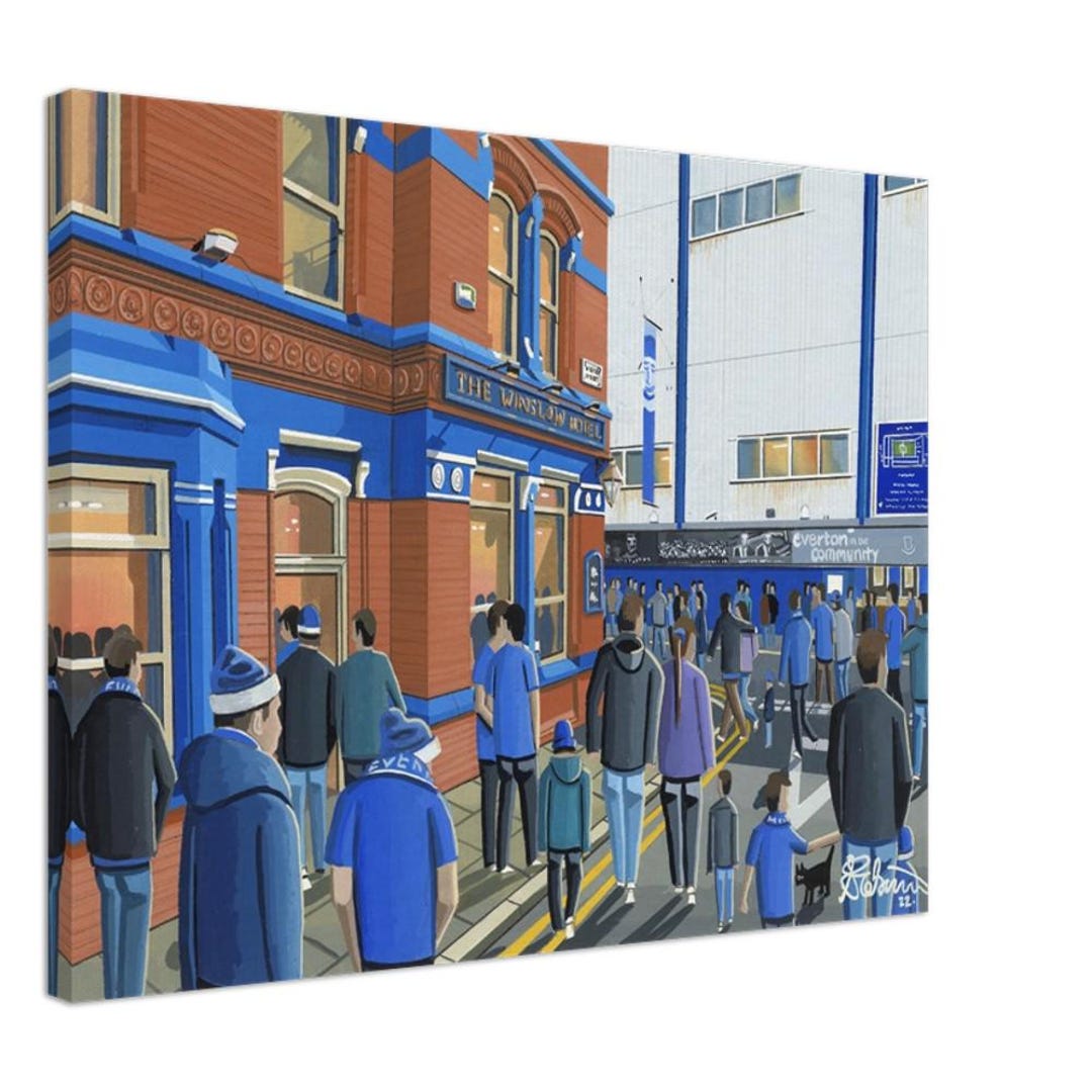 Everton, Retro Goodison Park Stadium Canvas Print. Wall Art Football ...
