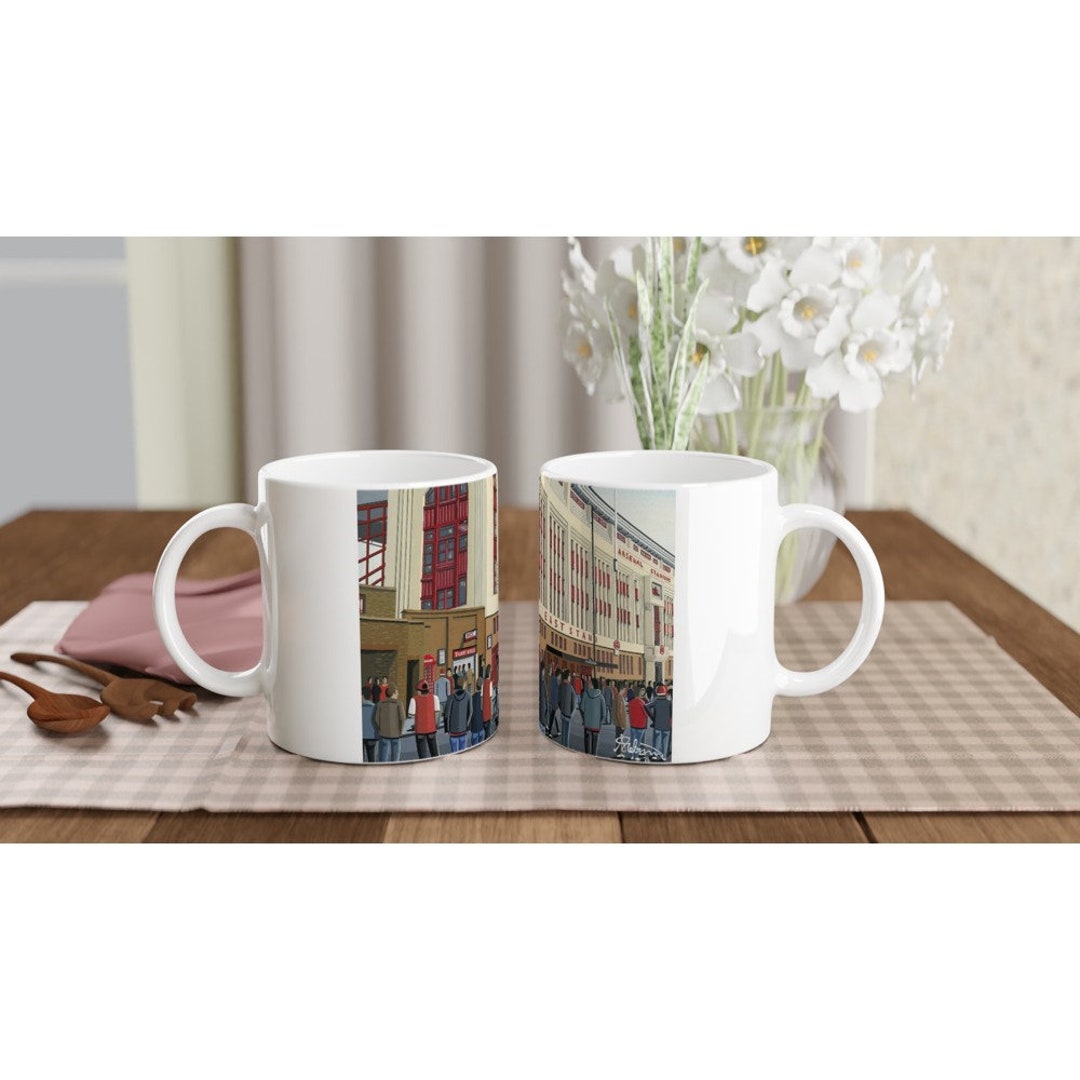 Arsenal Retro Highbury Stadium White 11oz Ceramic Football Mug ...