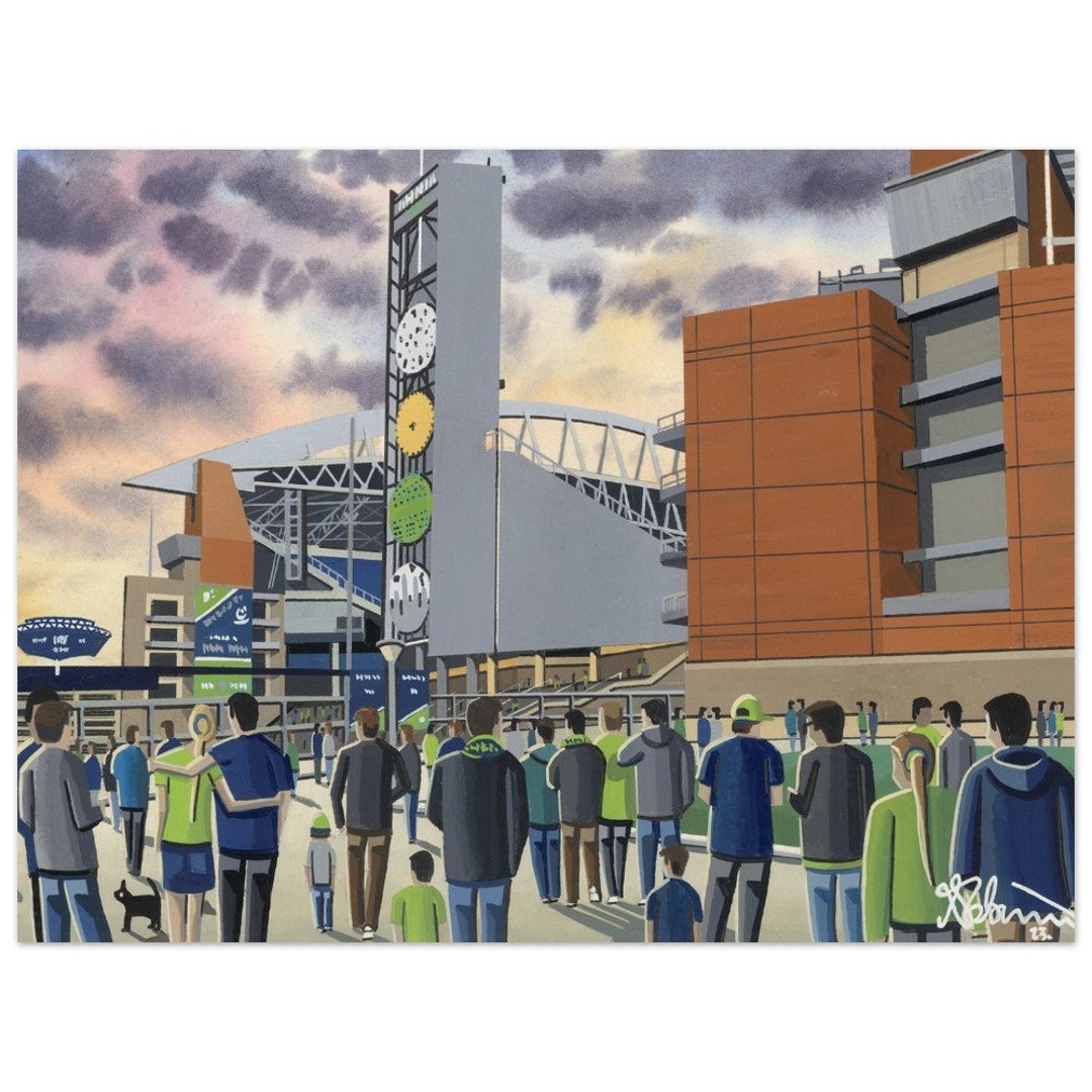 Seattle. Stadium Superior Poster Art Print: American Football Team ...