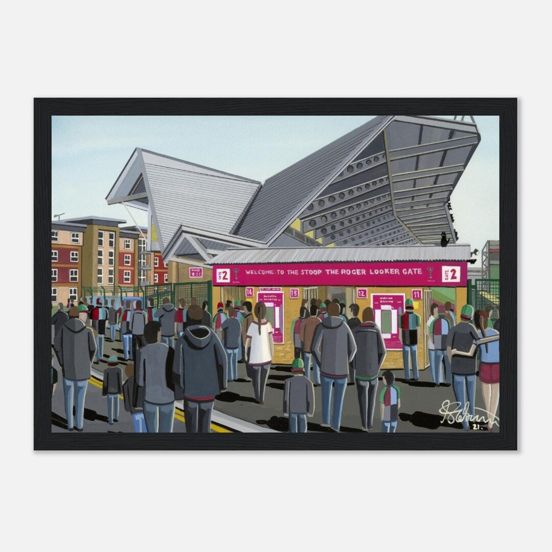 Harlequins, Twickenham Stoop Stadium. Premium Matte Paper Wooden Framed ...