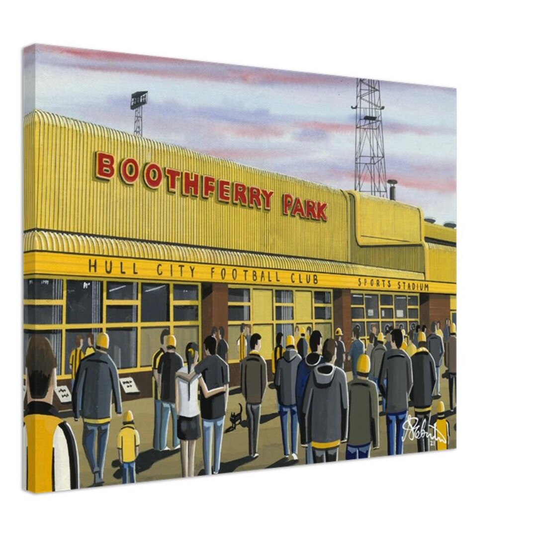 Hull, Retro Boothferry Park Stadium Canvas Print. Wall Art Football ...