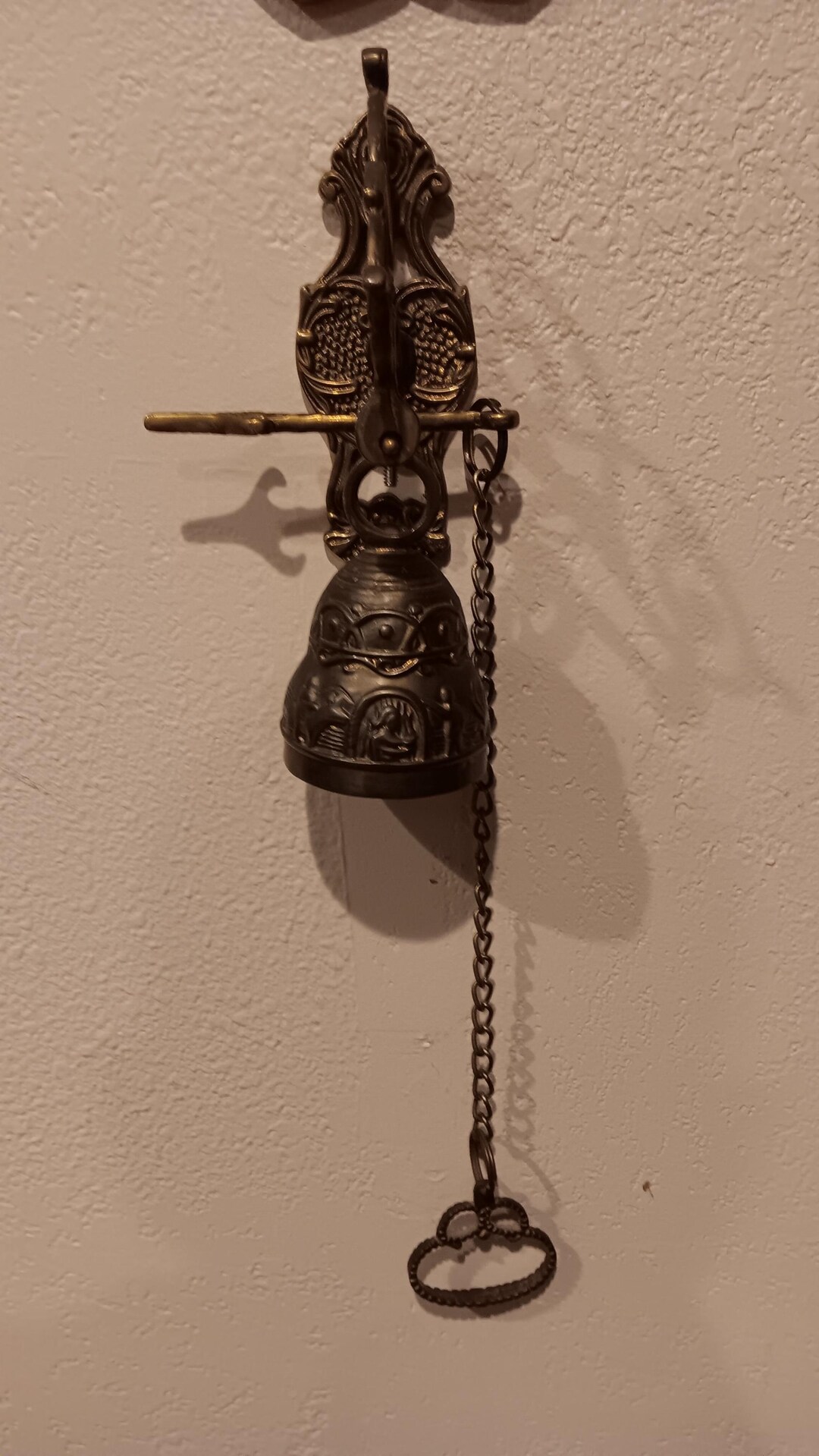 Antique Monastery Yellow Copper Pull Bell Wall Hanging, Dinner Bell ...