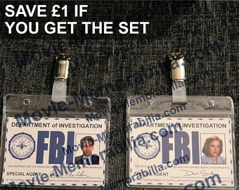 X FILES Fox Mulder FBI ID Badge Name Tag Card Laminate Costume Cosplay ...