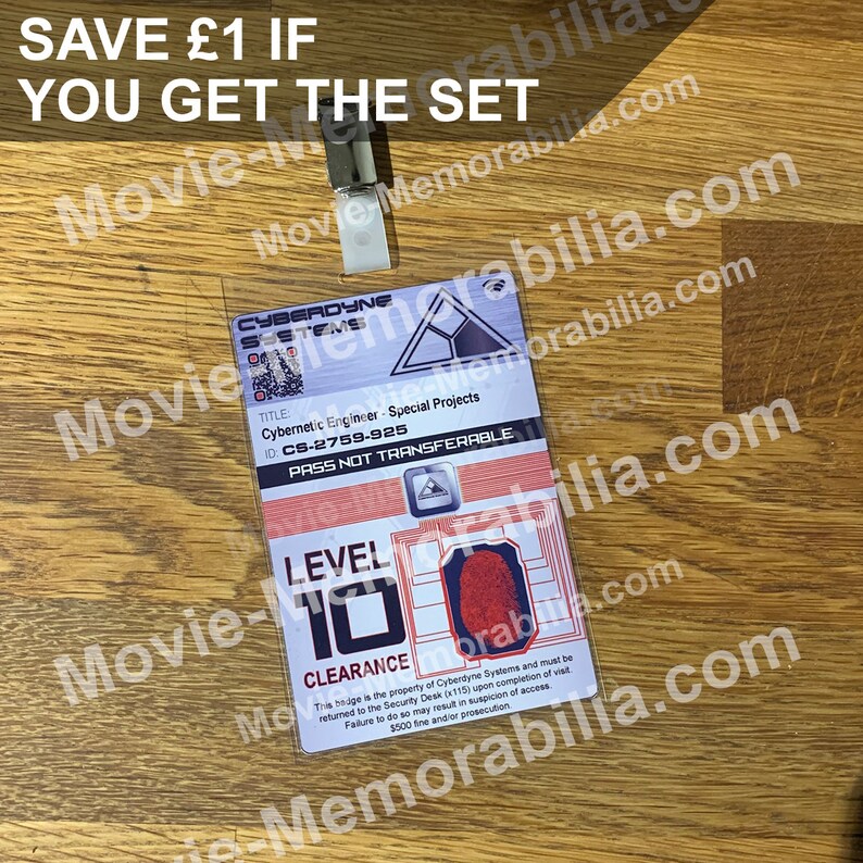 Terminator Cosplay Fan Art Cyberdyne Systems ID Badge Free UK - Etsy