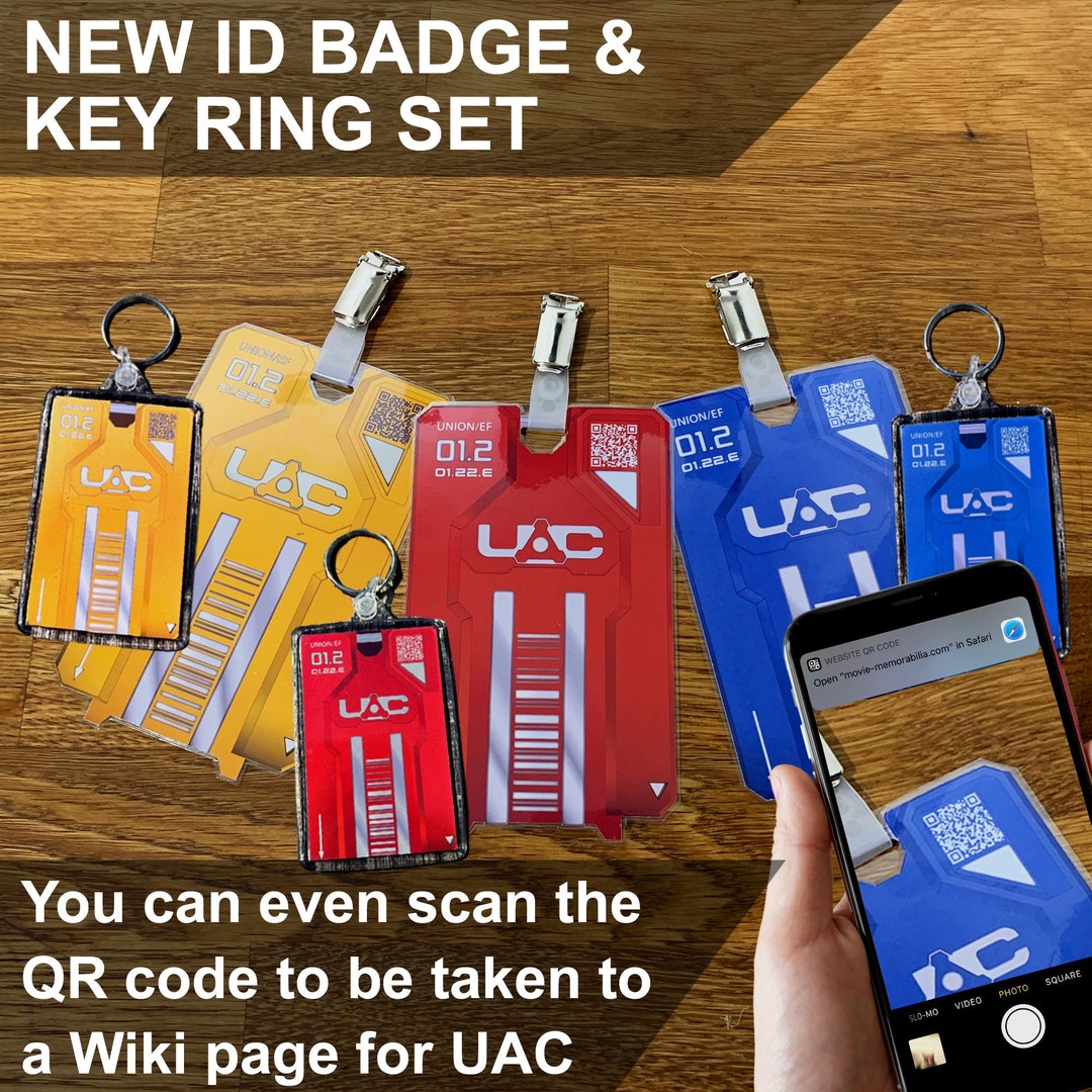 Cosplay Combo Pack Doom Eternal Key Card ID & Keyring Sets, Red, Blue ...