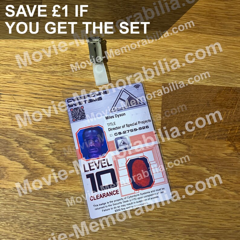Terminator Cosplay Fan Art Cyberdyne Systems ID Badge Free UK - Etsy