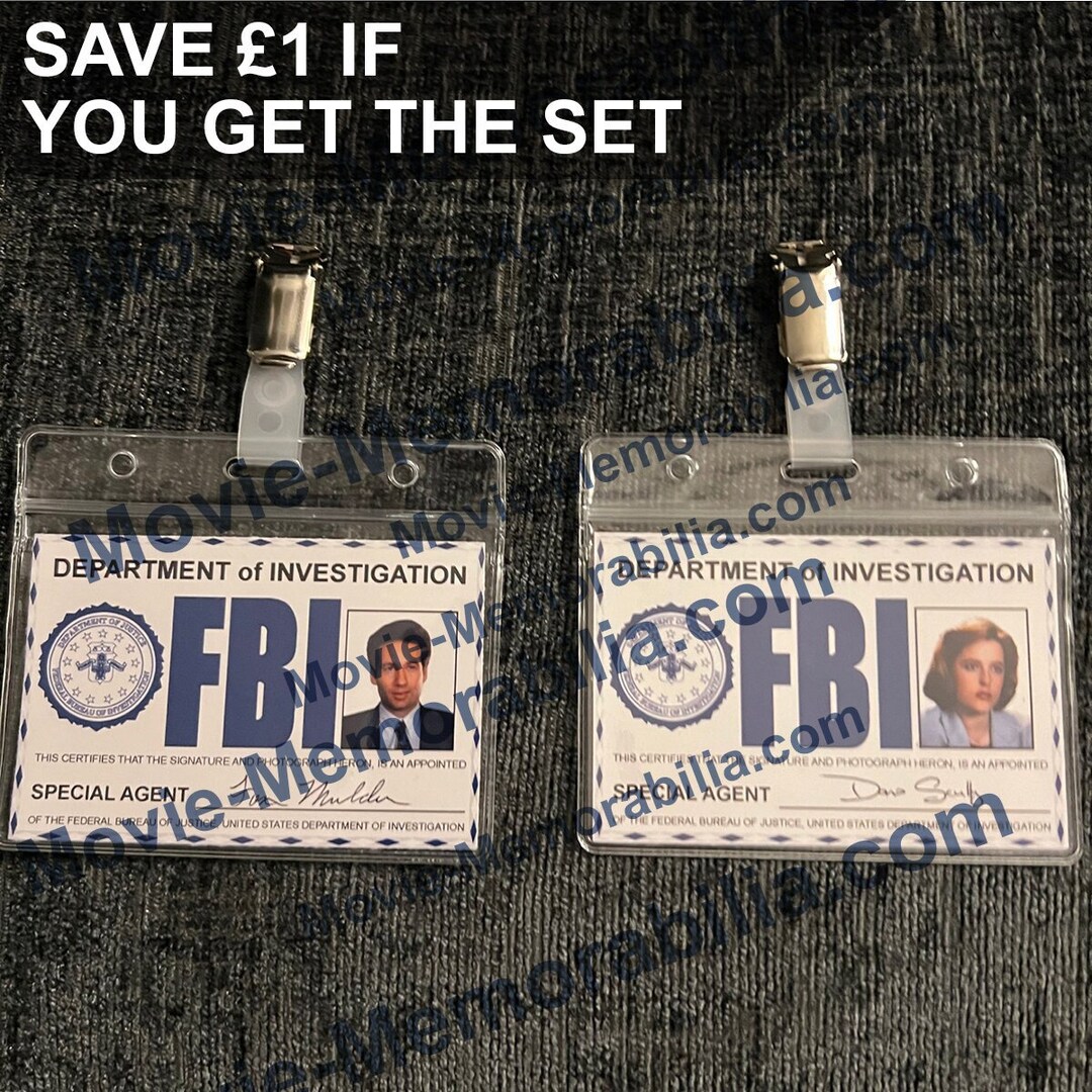 New Cosplay Replica Xfiles FBI ID Badge Fox Mulder and Dana Scully in ...