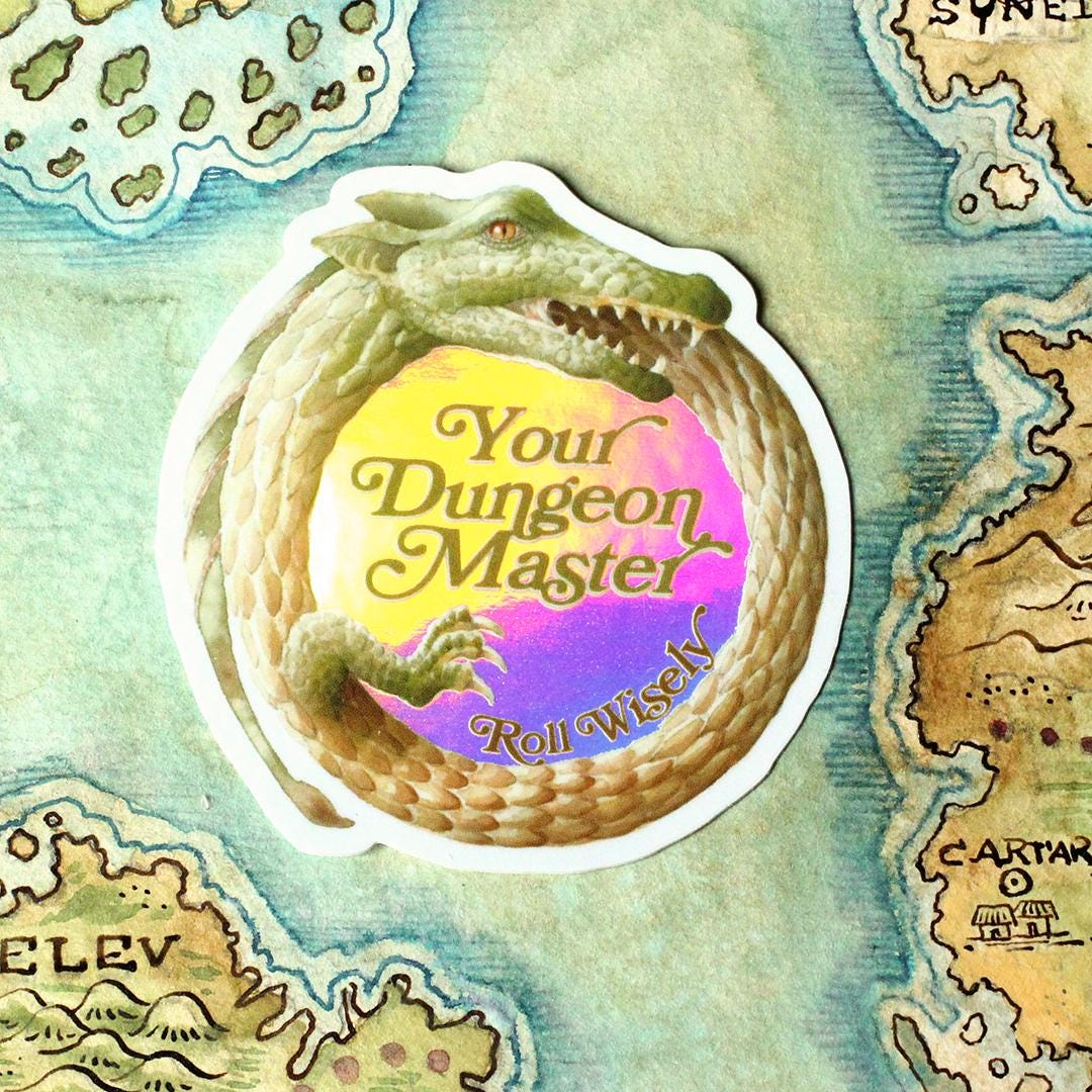 Dungeon Master Holographic Sticker: Fantasy Dragon Vinyl Decal - Etsy