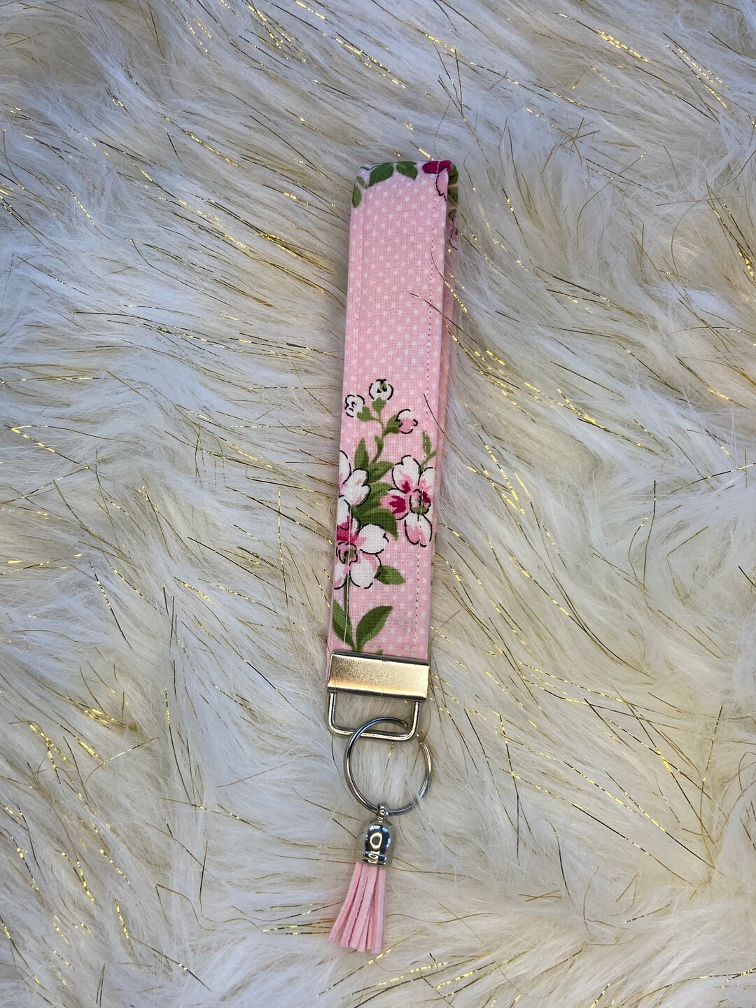 Pink Flower Key Fob - Etsy