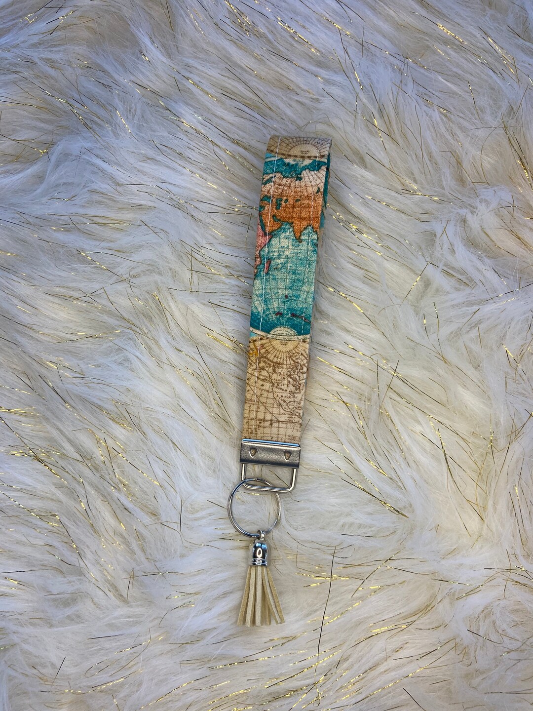 World Map Key Fob - Etsy