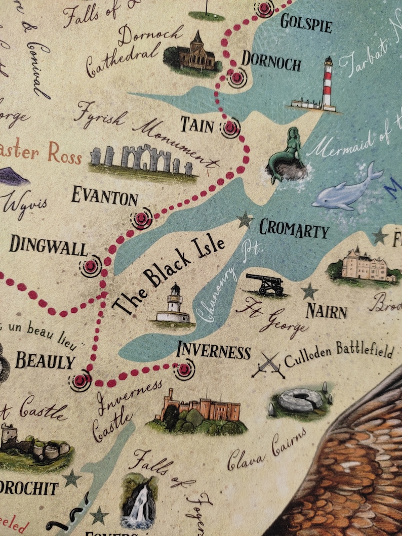 NC500 Illustrated Map Print of Scotland A3 - Etsy