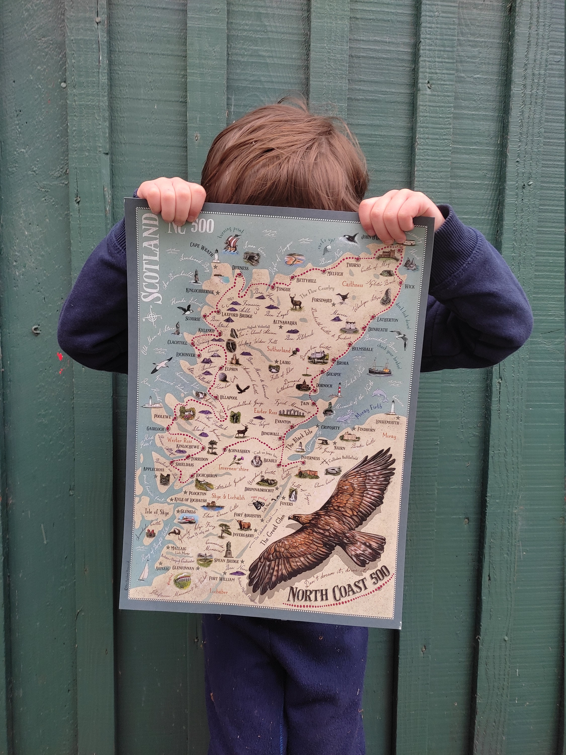 NC500 Illustrated Map Print of Scotland A3 - Etsy