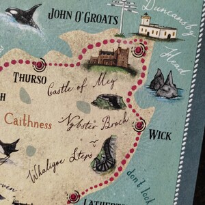 NC500 Illustrated Map Print of Scotland A3 - Etsy