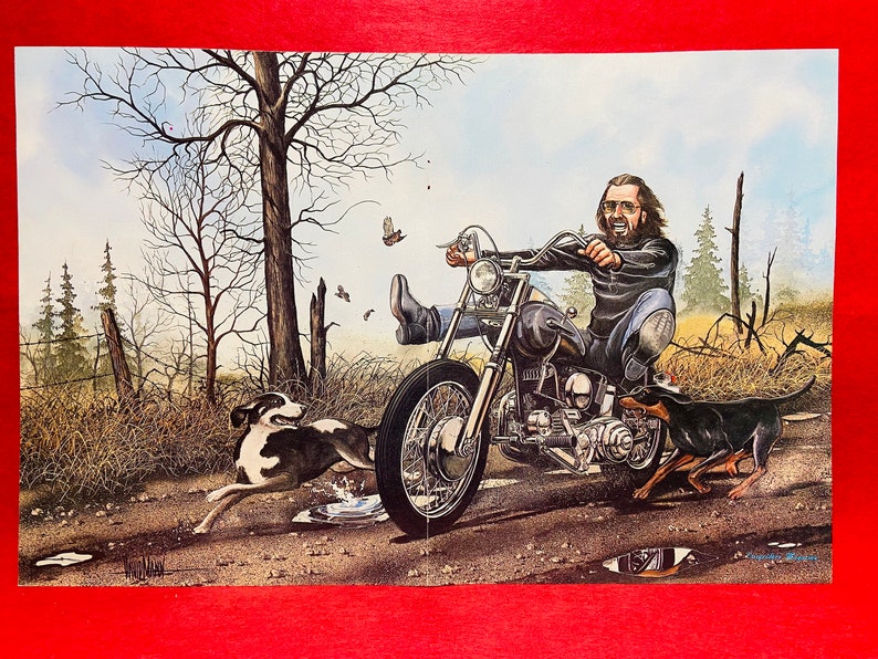 70s David Mann Biker Art Centerfolds vintage Outlaw Biker Magazine Art ...